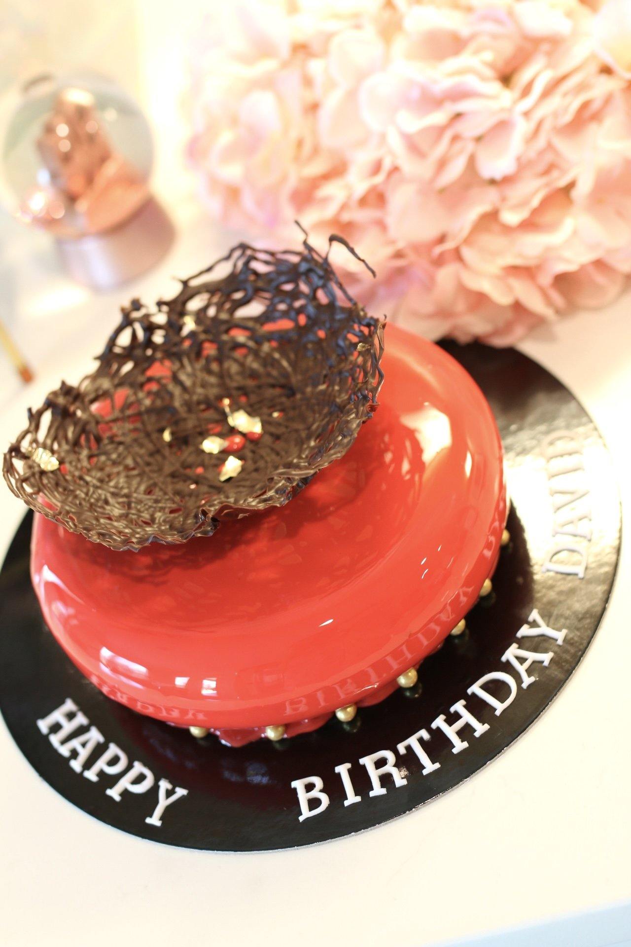 Orange Burst - Mousse cake with mirror glaze – M's Cakes & Bakes